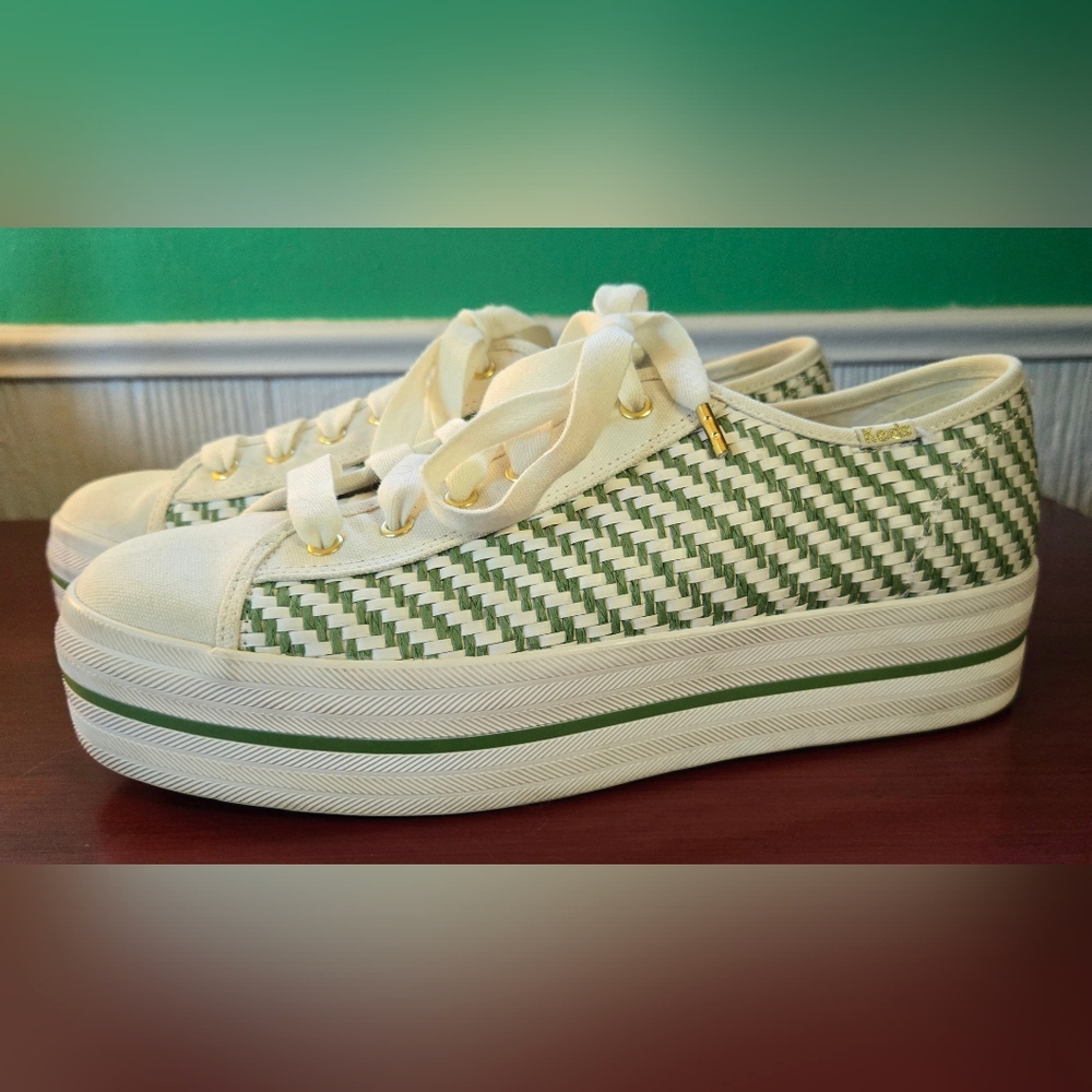 Keds + Kate Spade Triple Up Multi Woven Weave Green W… - Gem